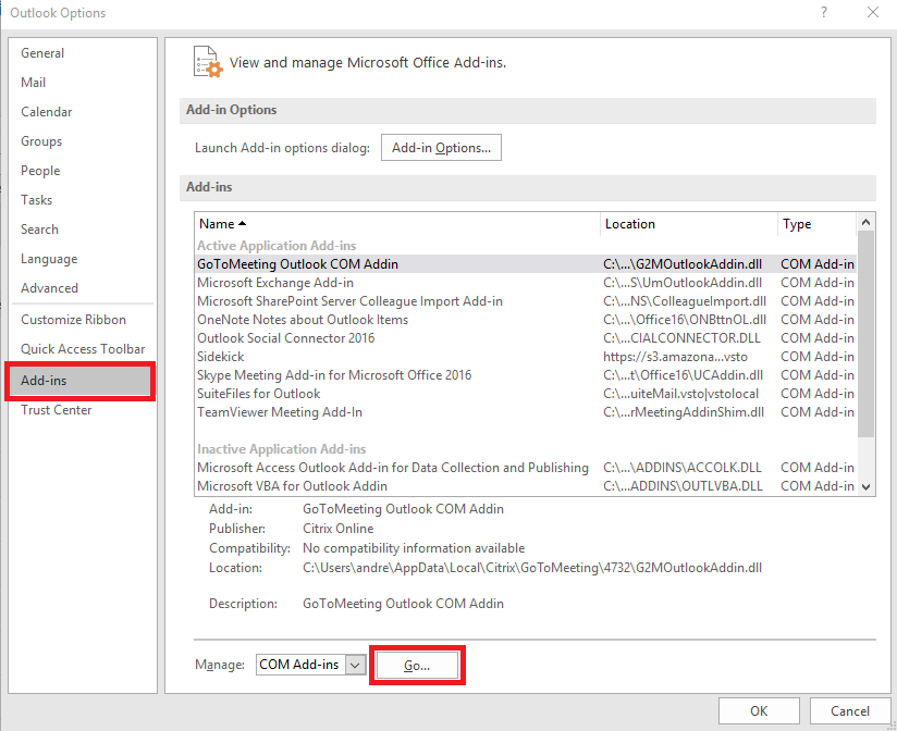 Uninstalling SuiteFiles for Outlook